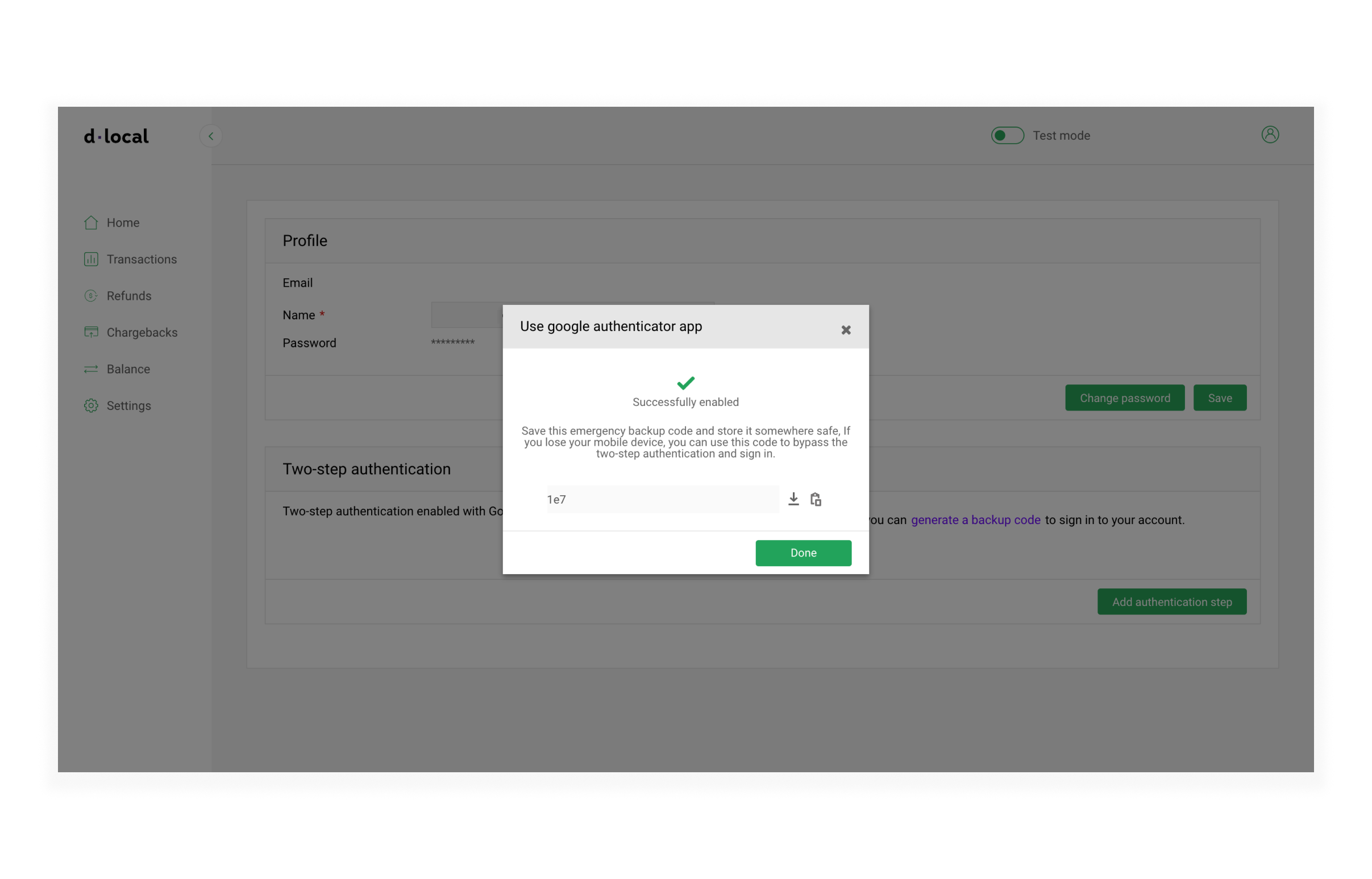 Set up two-step authentication Set up two-step authentication